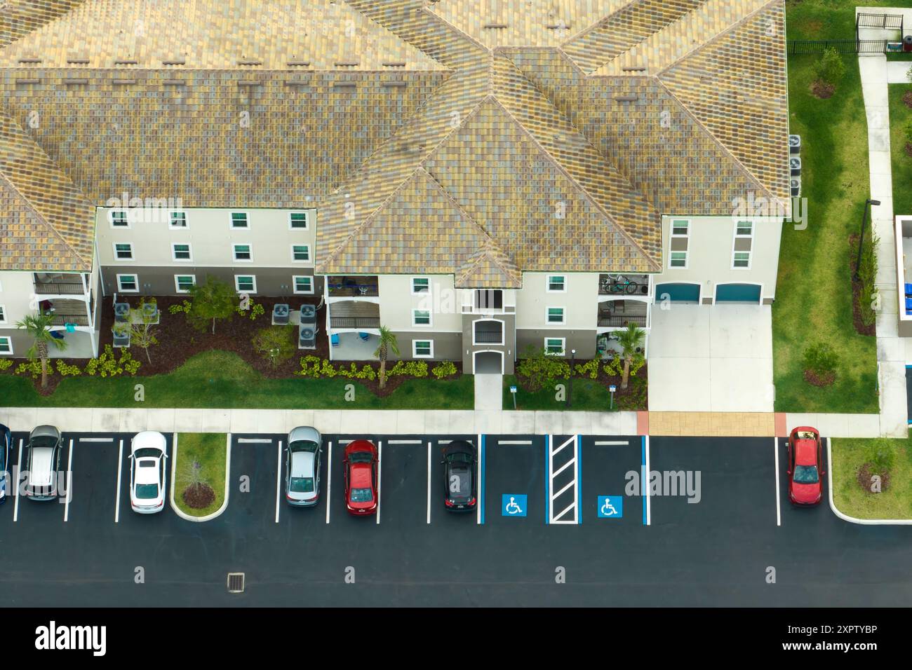 Apartment residential condos with car parking place in Florida suburban ...