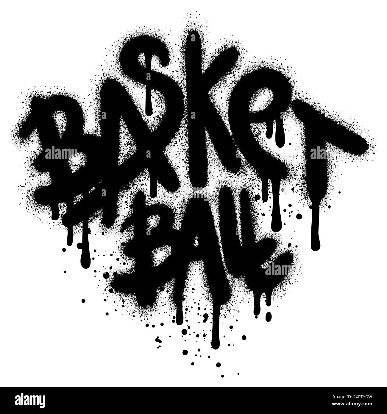 graffiti Basketball text sprayed in black over white Stock Vector Image ...