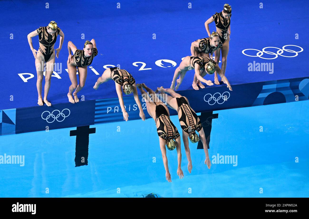 Saint Denis. 7th Aug, 2024. Team Spain compete during the team ...