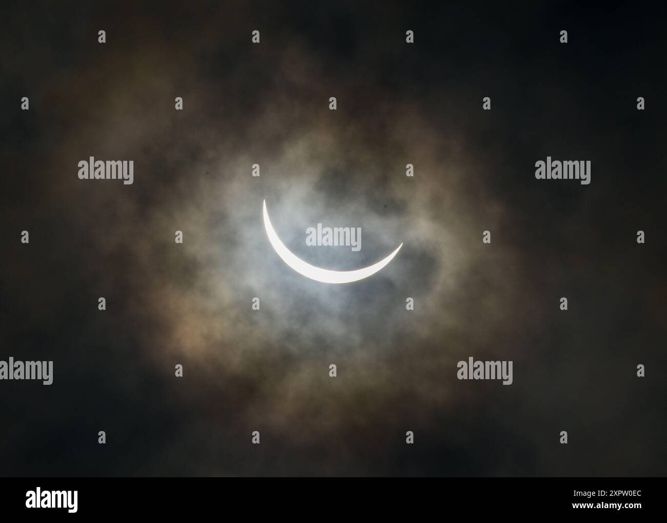 Eclipse over Houston on the 8th April 2024 Stock Photo - Alamy