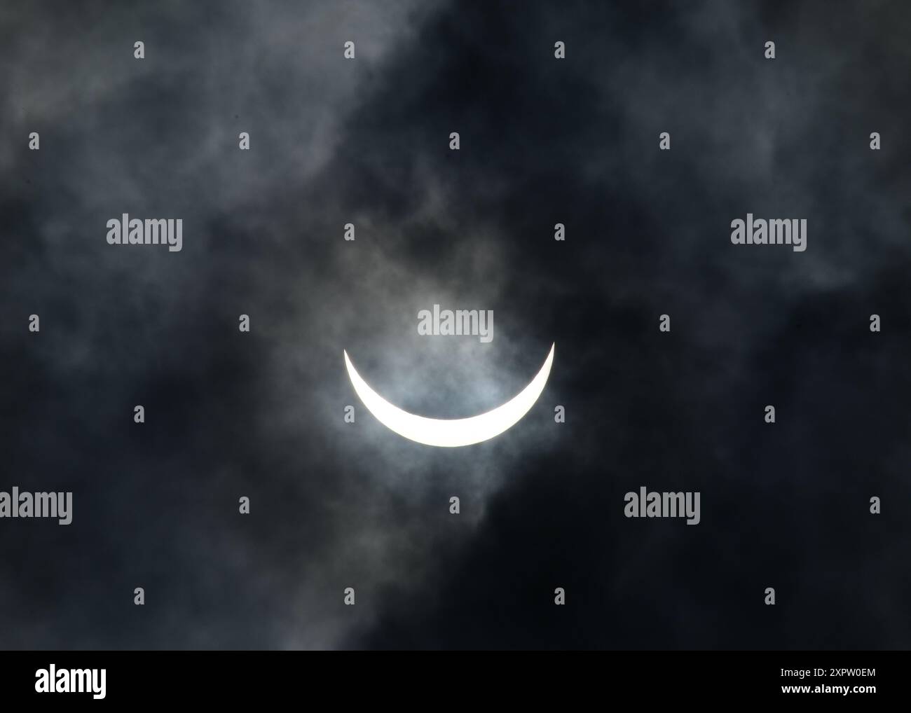 Eclipse over Houston on the 8th April 2024 Stock Photo - Alamy