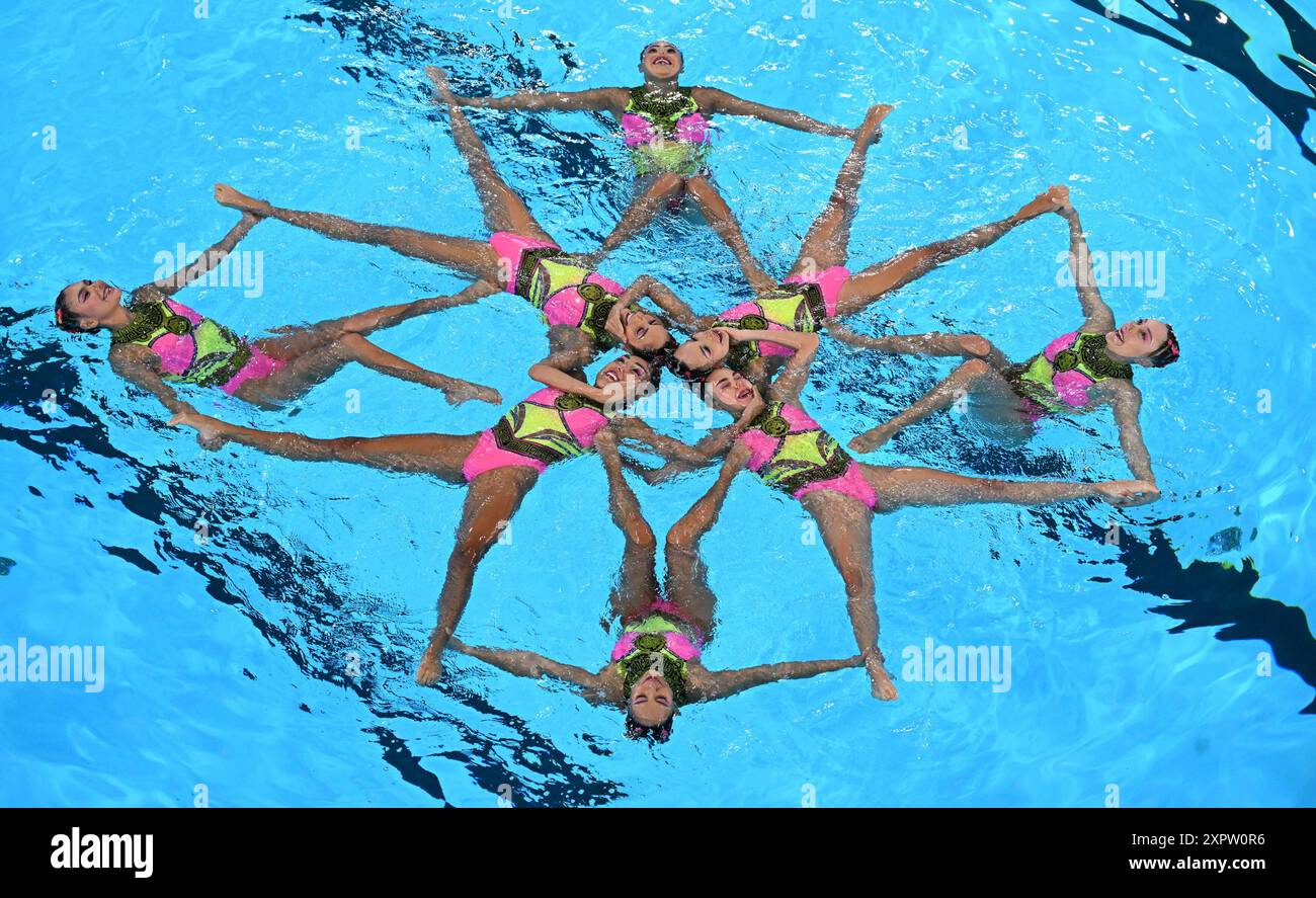 Saint Denis. 7th Aug, 2024. Team Mexico compete during the team ...