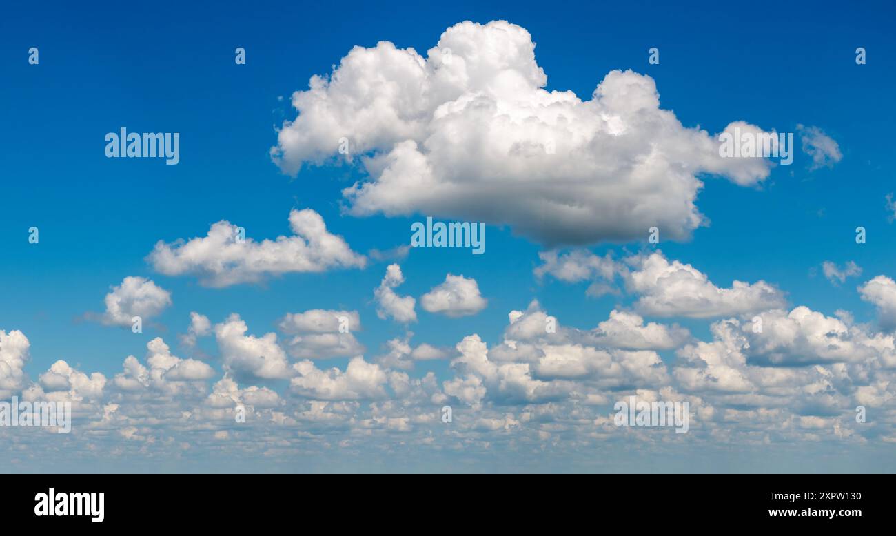 Florida weather. Blue sky with white summer rain clouds. Colorful ...