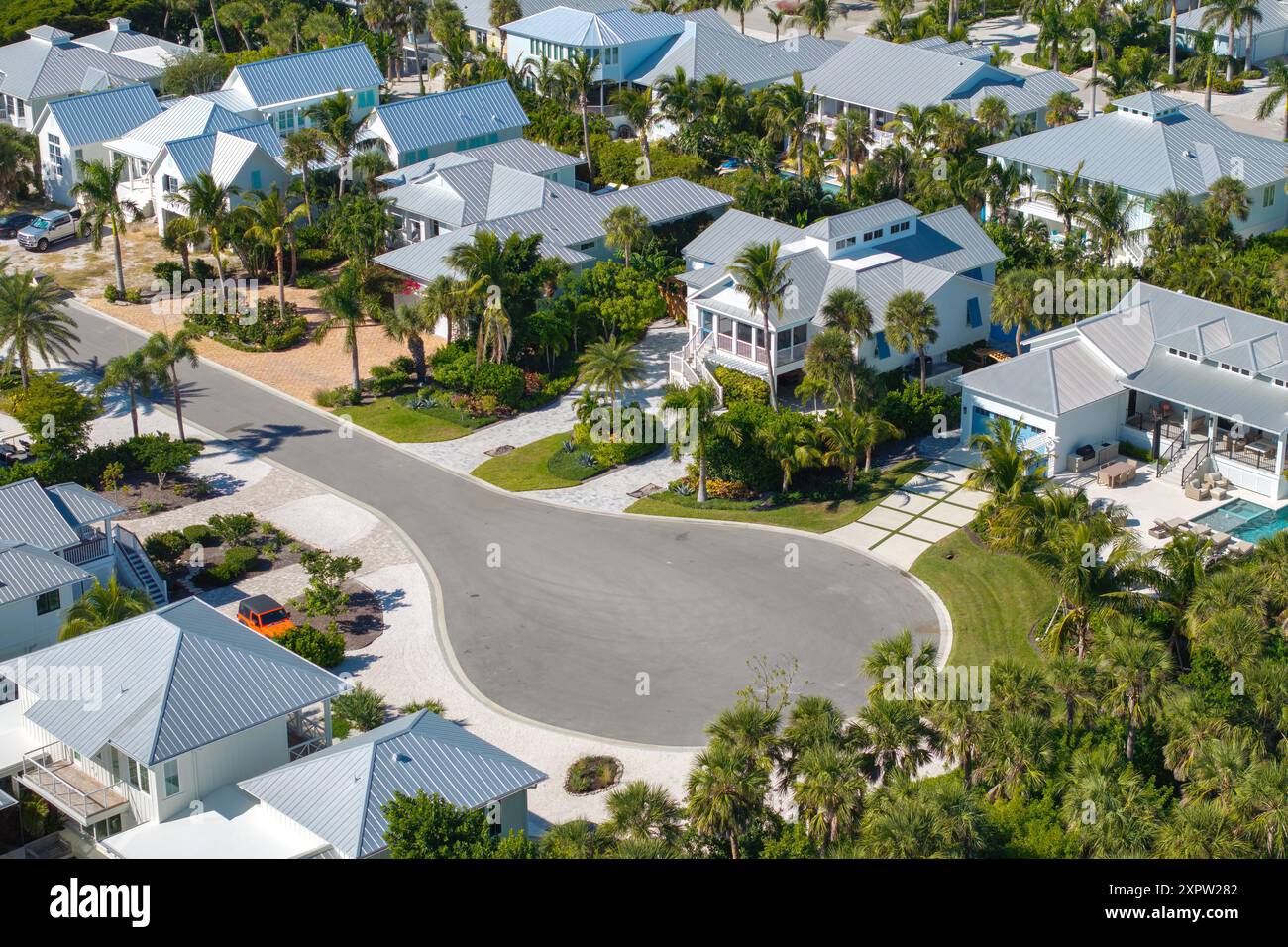 Residential houses in living area in Boca Grande, FL. American dream ...
