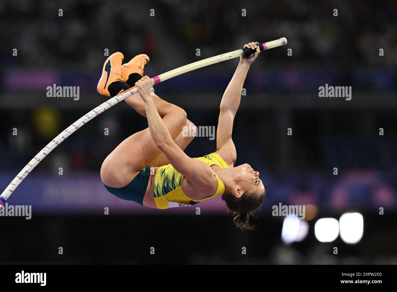 Paris, France. 07th Aug, 2024. Australian pole vaulter Nina Kennedy in ...