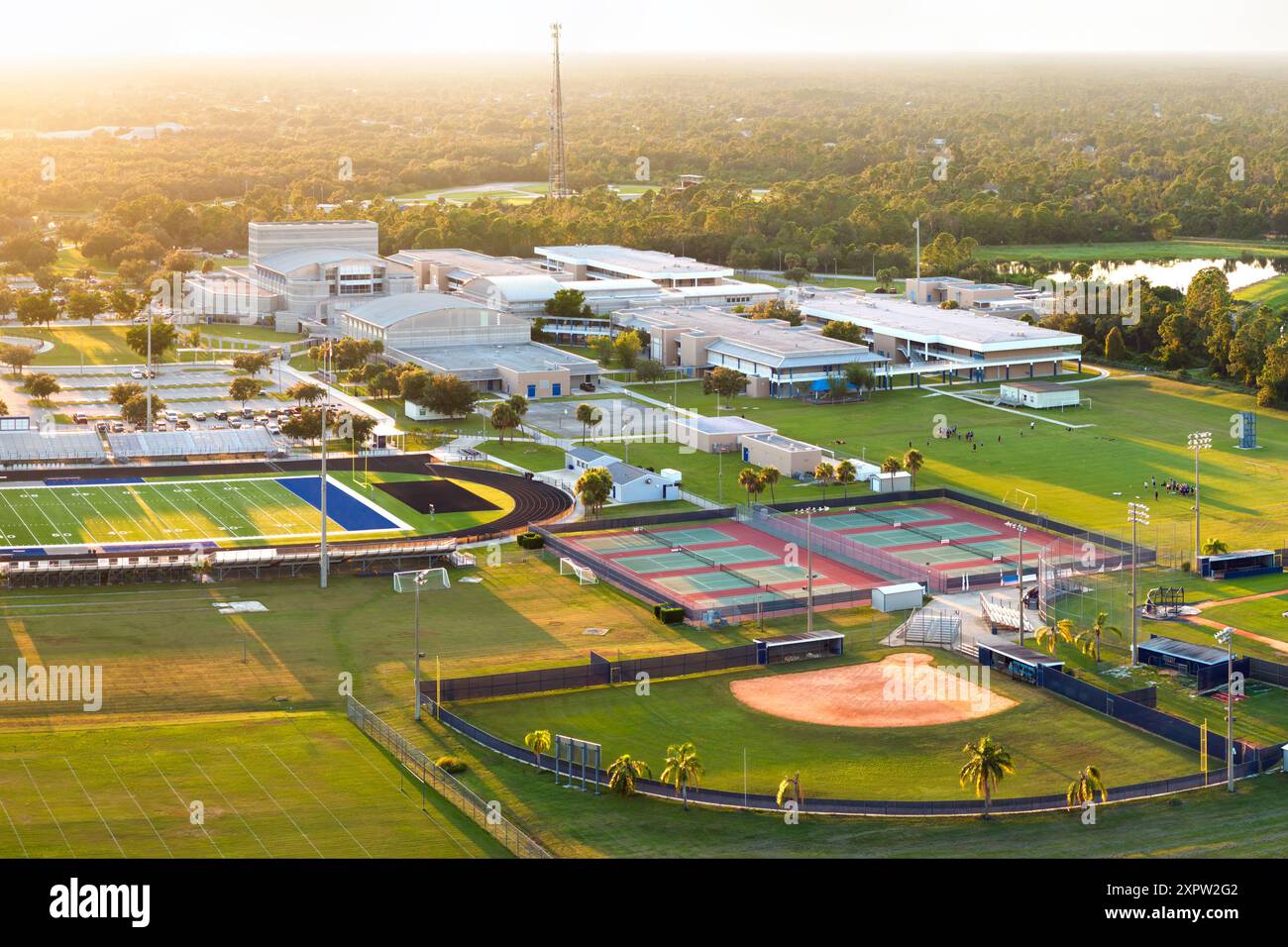 Sports facilities at public school in North Port, Florida. American ...