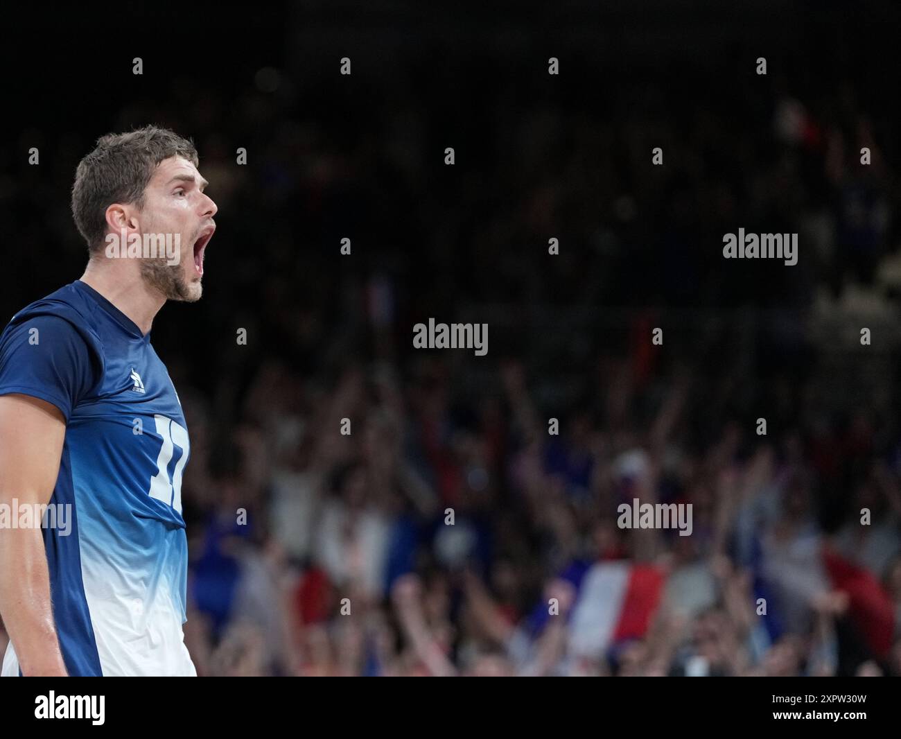 Paris, France. 7th Aug, 2024. Trevor Clevenot of France celebrates ...