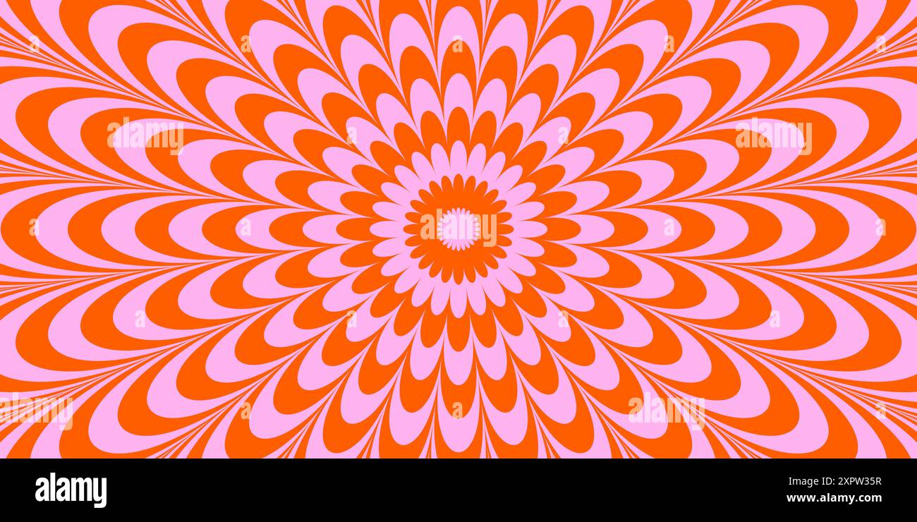 Optical illusion background. Red and pink abstract distorted wavy lines ...