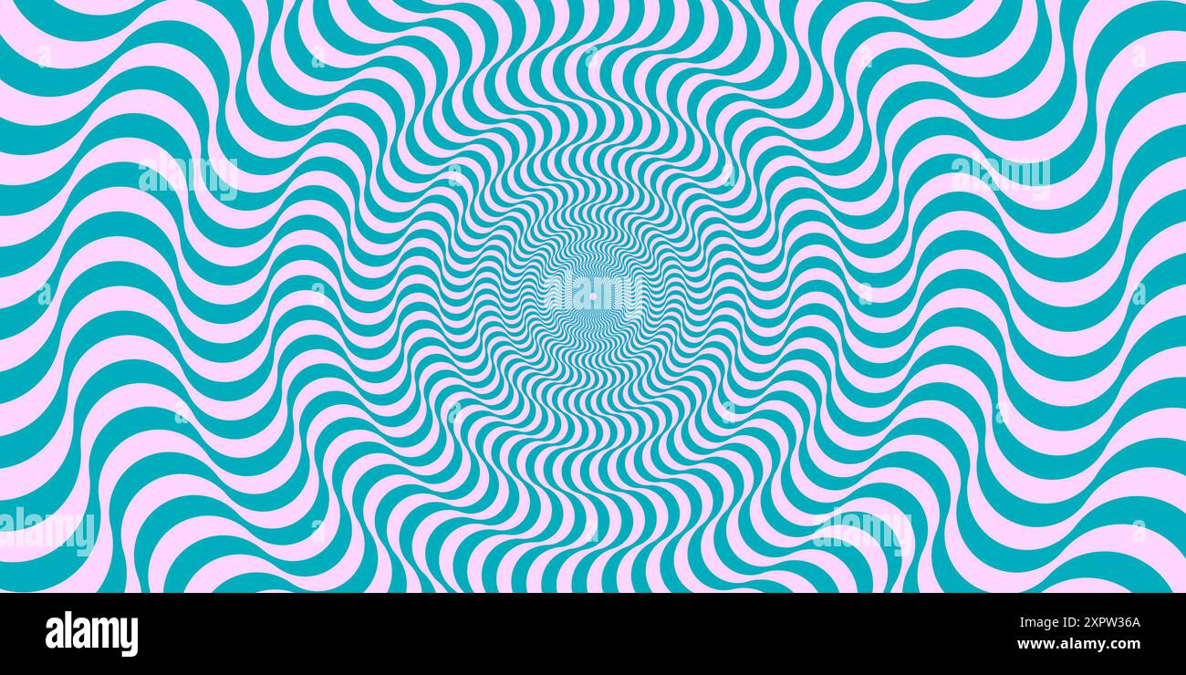 Optical illusion background. Blue and pink abstract distorted wavy ...