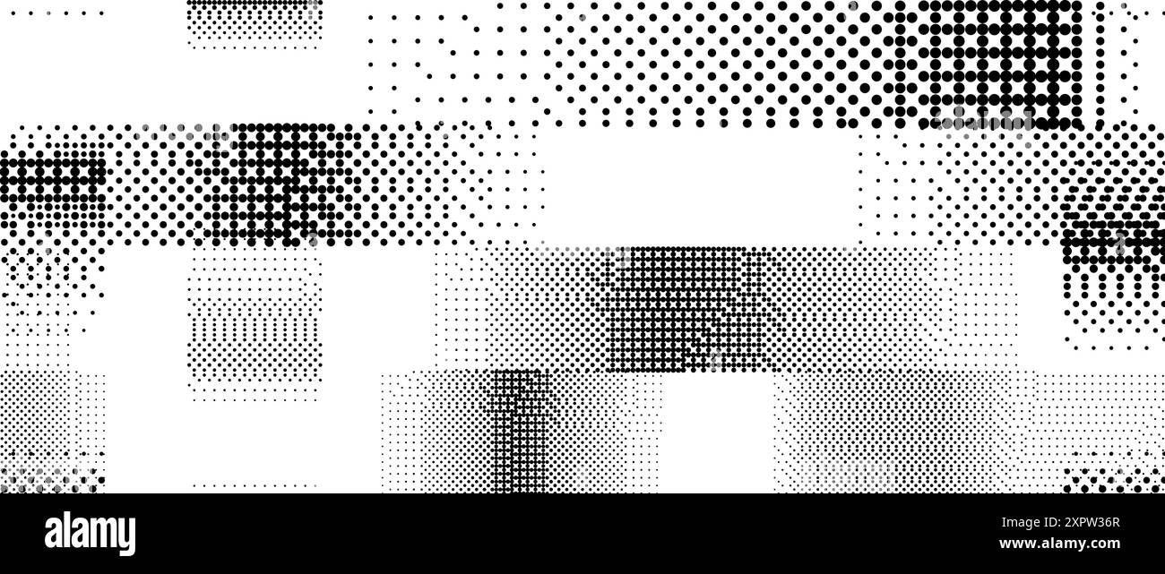 Bitmap pixelated striped pattern. Glitched halftone grunge texture ...