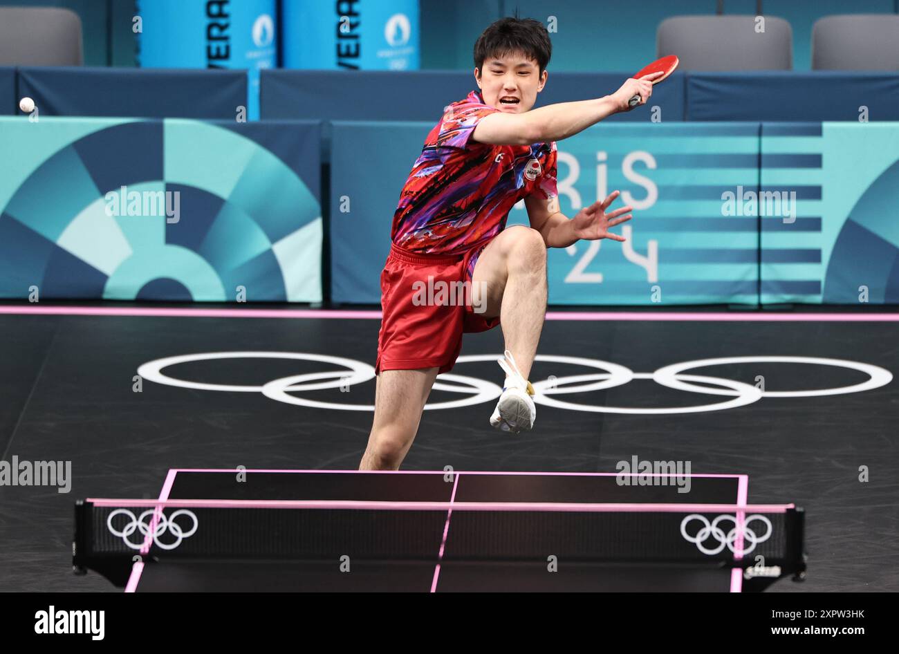 Paris, France. 7th Aug, 2024. Harimoto Tomokazu of Japan competes ...
