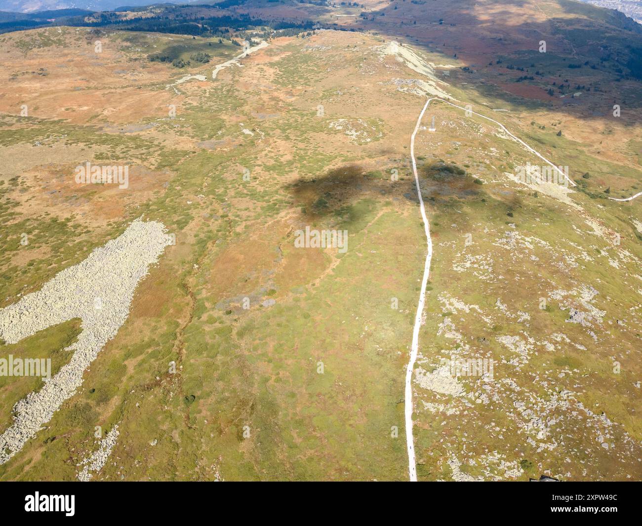 Aerial panorama of Vitosha Mountain near Cherni Vrah peak, Sofia City ...