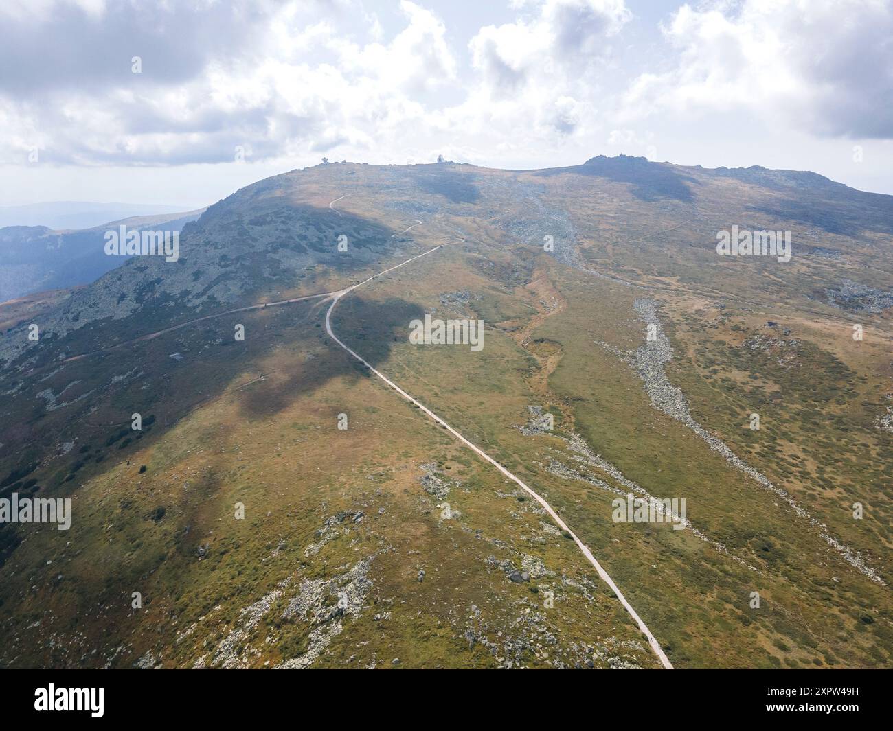 Aerial panorama of Vitosha Mountain near Cherni Vrah peak, Sofia City ...
