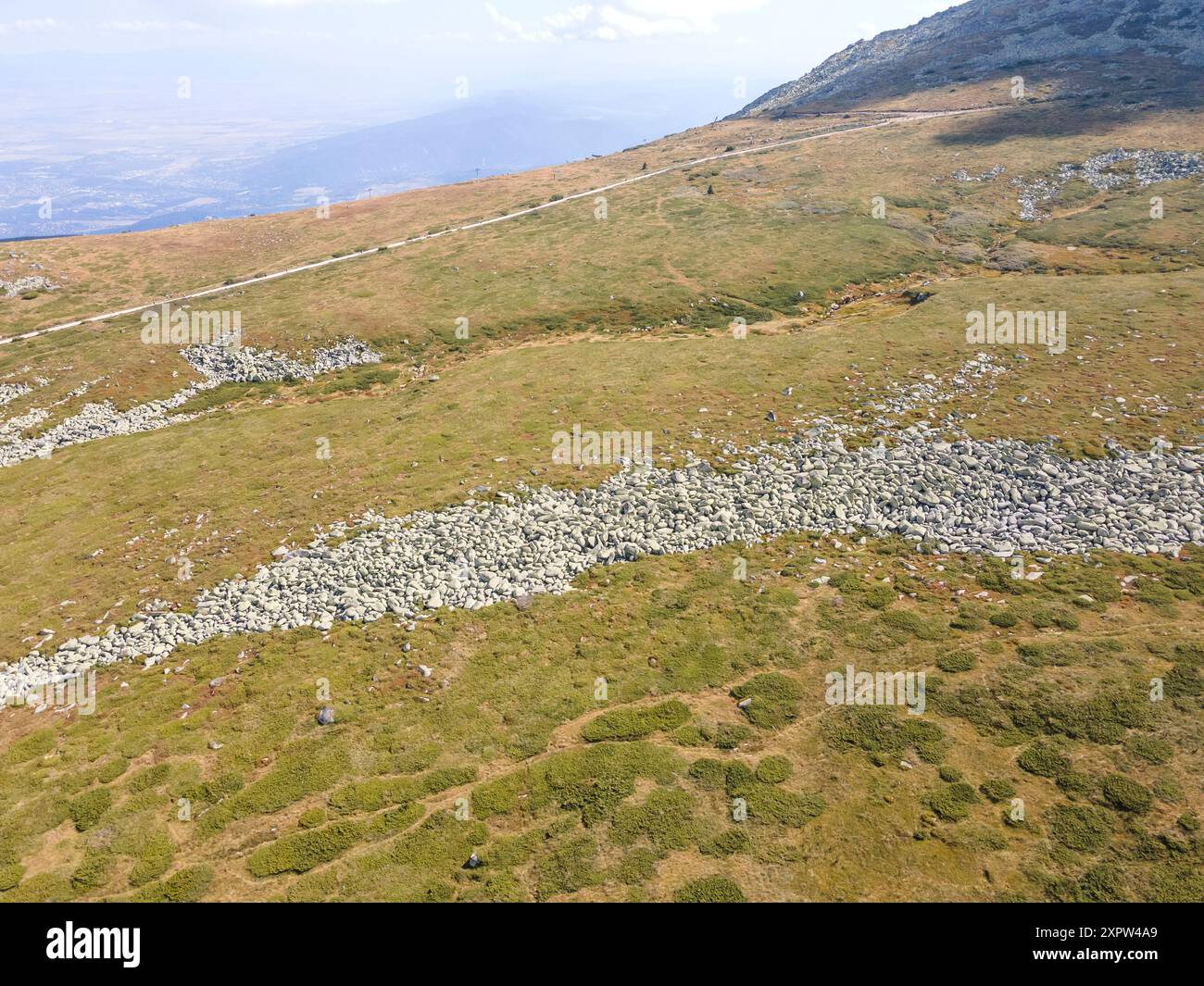 Aerial panorama of Vitosha Mountain near Cherni Vrah peak, Sofia City ...