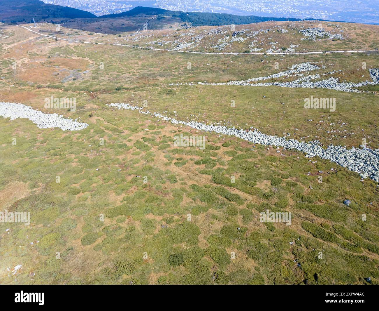 Aerial panorama of Vitosha Mountain near Cherni Vrah peak, Sofia City ...