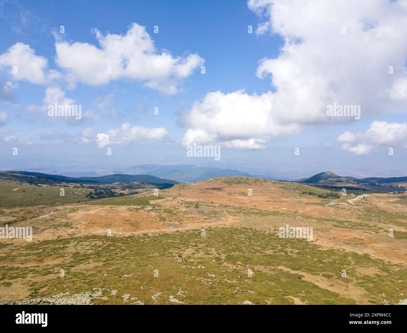 Aerial panorama of Vitosha Mountain near Cherni Vrah peak, Sofia City ...