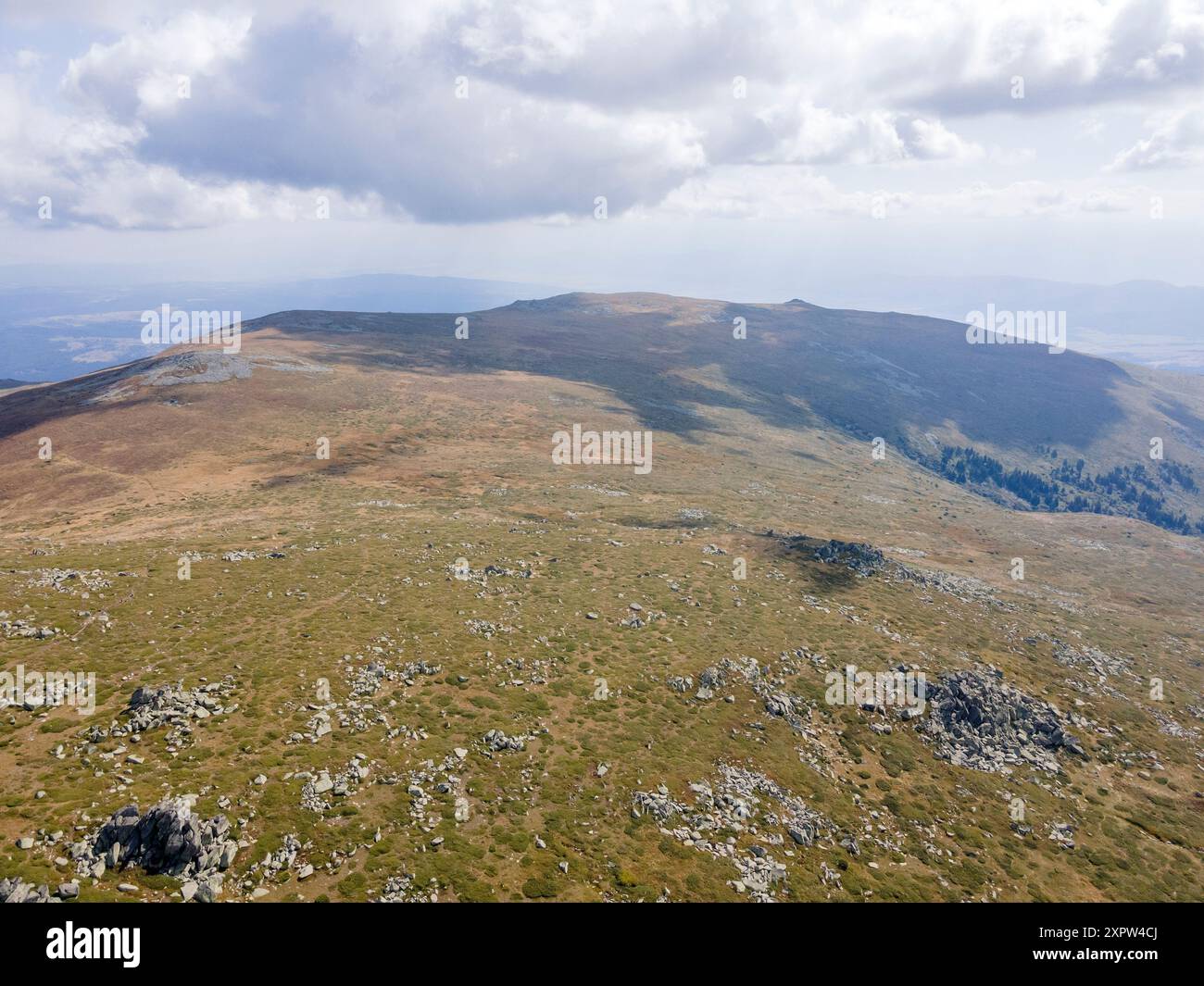 Aerial panorama of Vitosha Mountain near Cherni Vrah peak, Sofia City ...