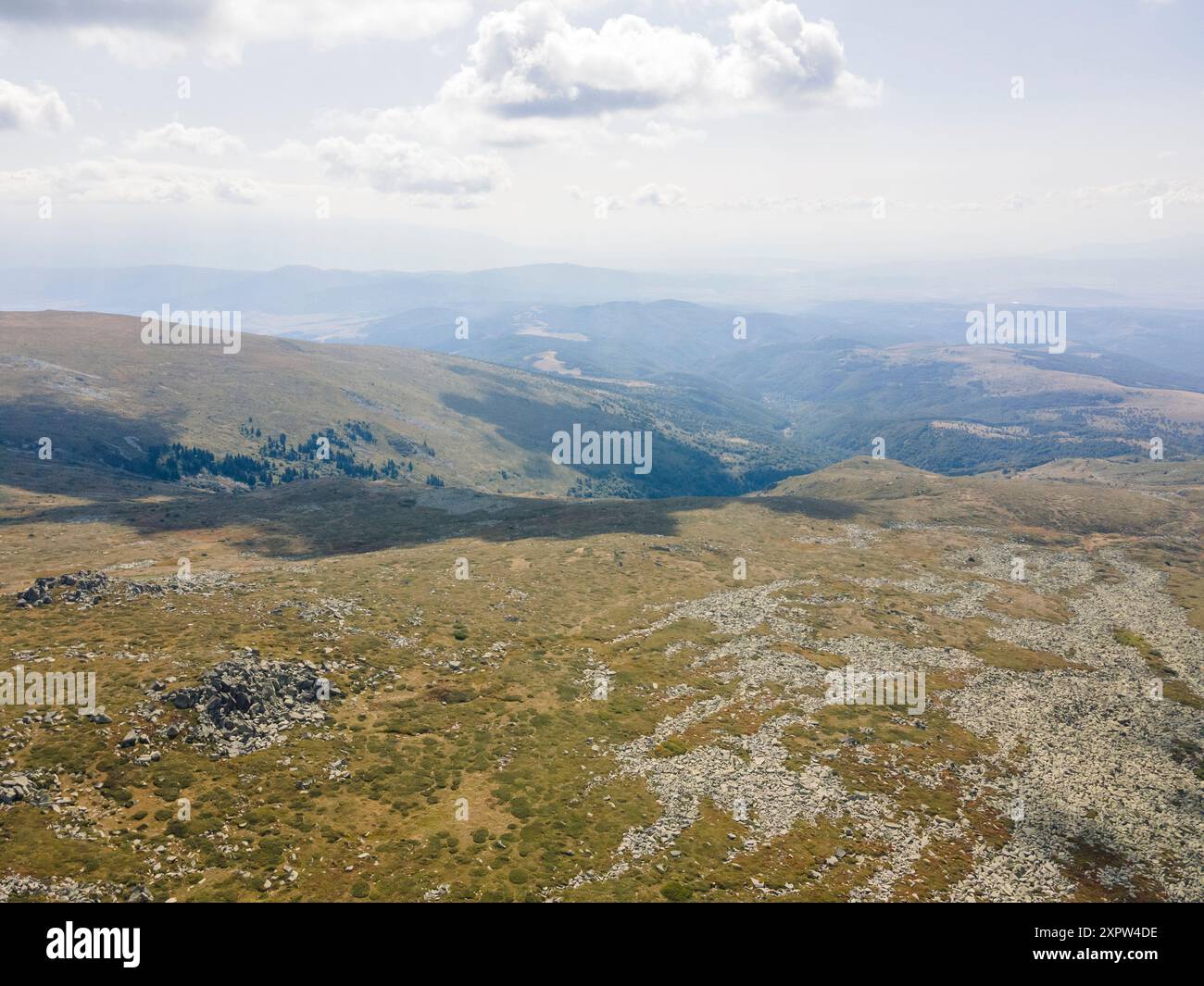 Aerial panorama of Vitosha Mountain near Cherni Vrah peak, Sofia City ...