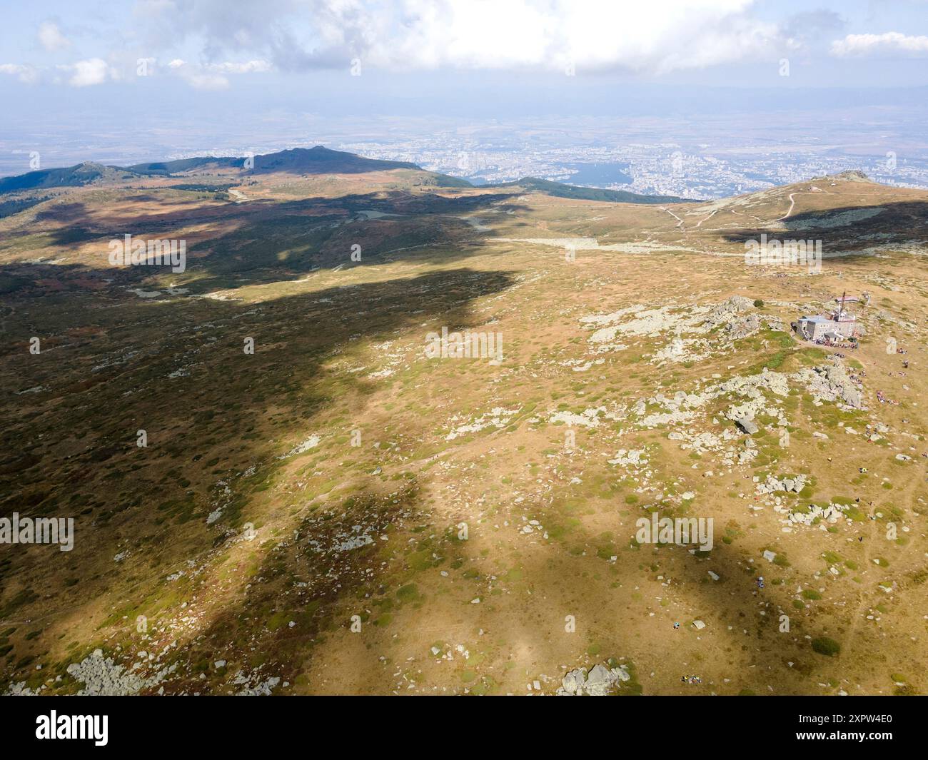 Aerial panorama of Vitosha Mountain near Cherni Vrah peak, Sofia City ...