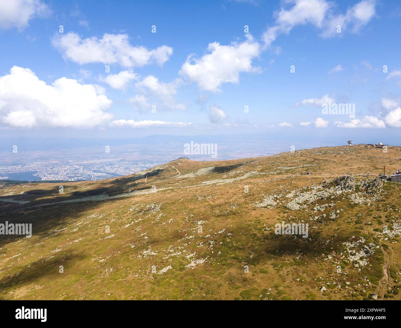 Aerial panorama of Vitosha Mountain near Cherni Vrah peak, Sofia City ...