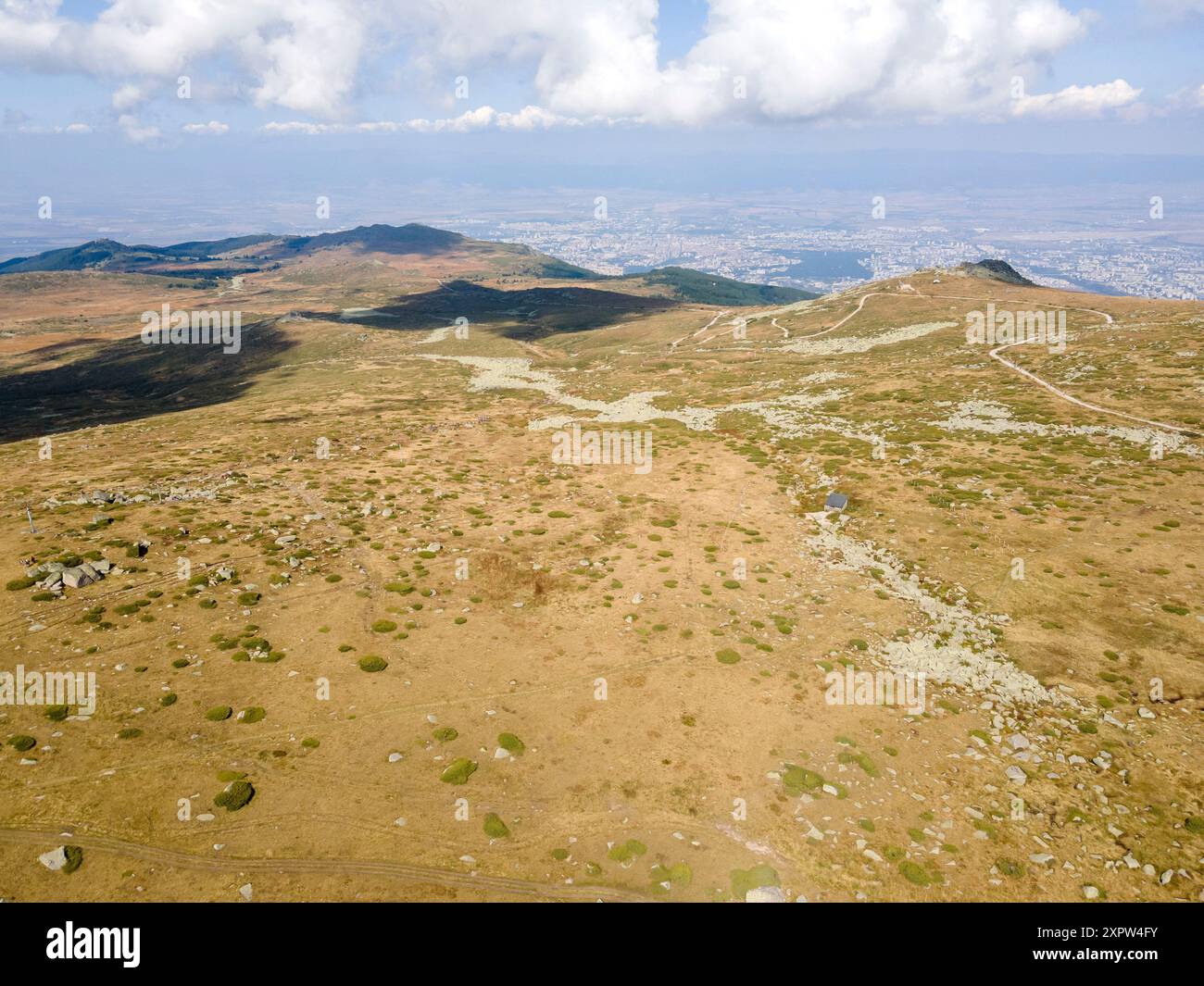 Aerial panorama of Vitosha Mountain near Cherni Vrah peak, Sofia City ...