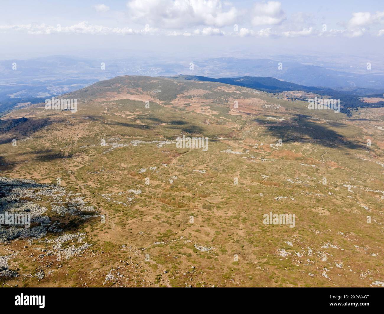 Aerial panorama of Vitosha Mountain near Cherni Vrah peak, Sofia City ...