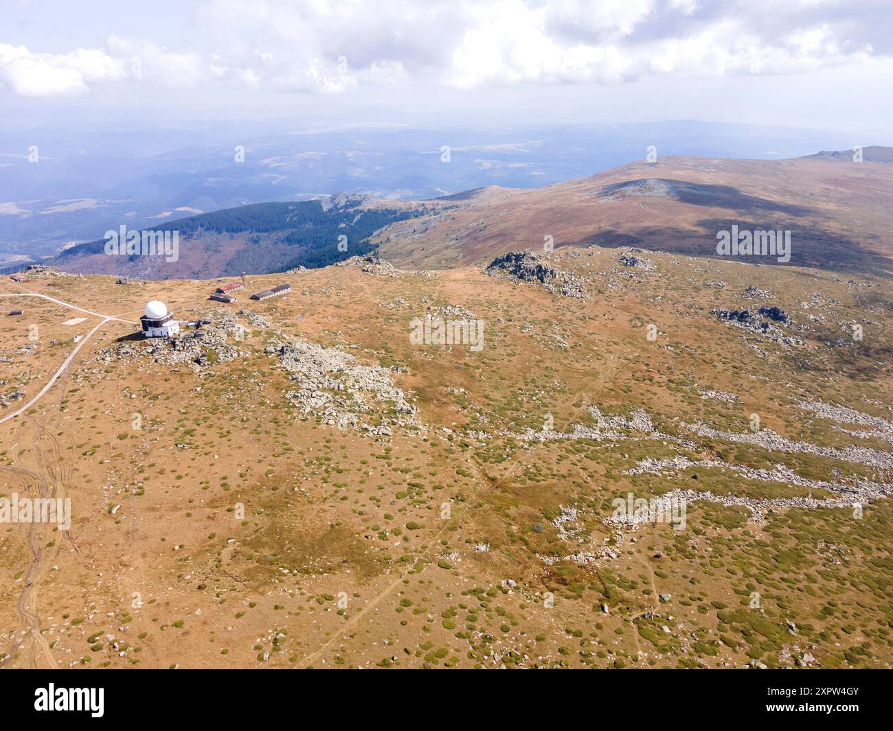 Aerial panorama of Vitosha Mountain near Cherni Vrah peak, Sofia City ...