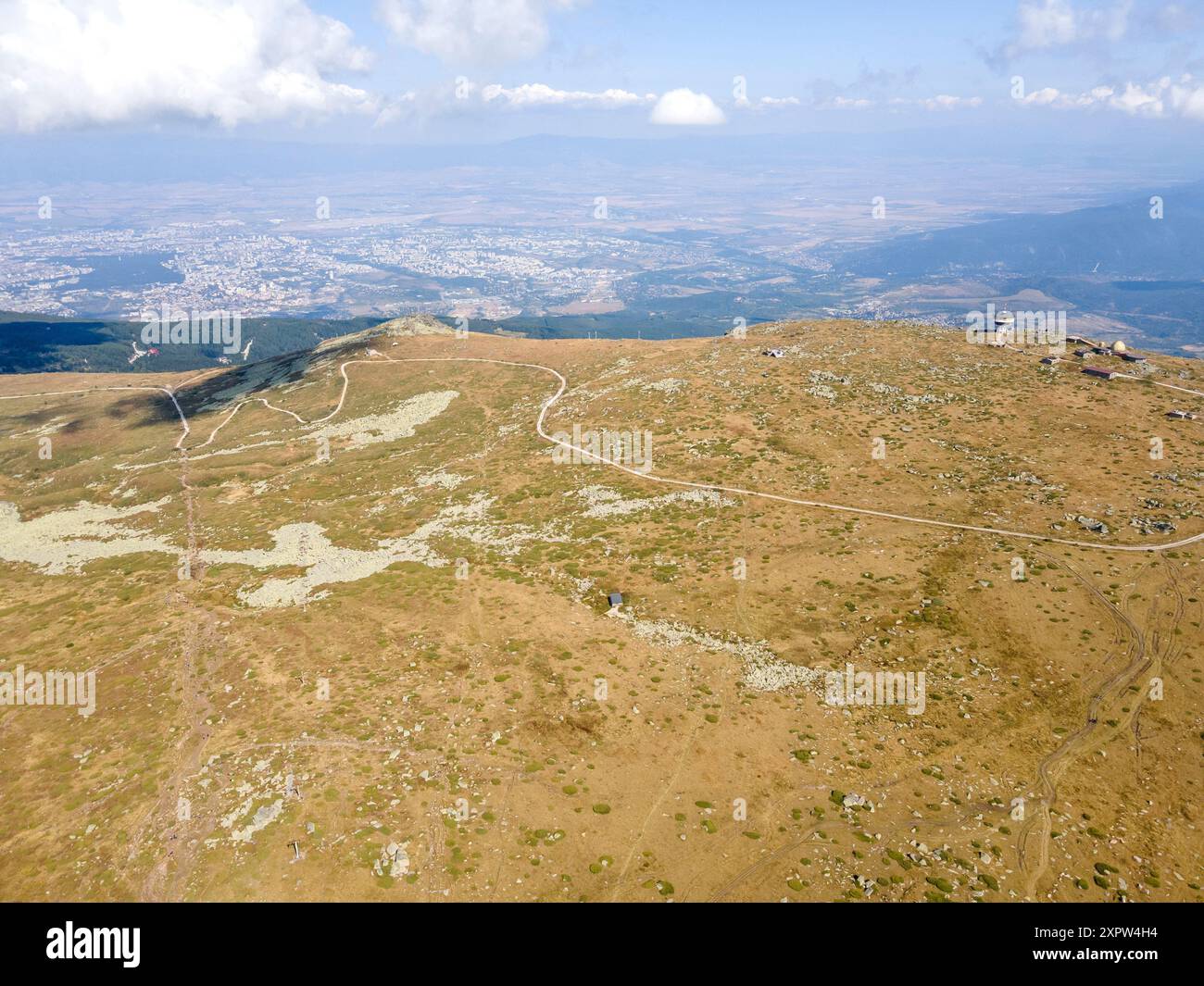 Aerial panorama of Vitosha Mountain near Cherni Vrah peak, Sofia City ...