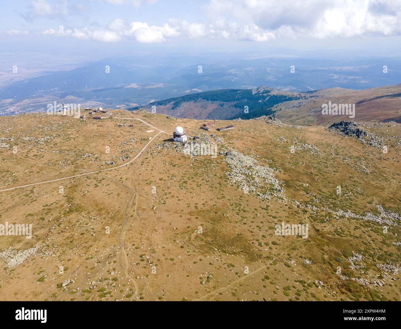 Aerial panorama of Vitosha Mountain near Cherni Vrah peak, Sofia City ...