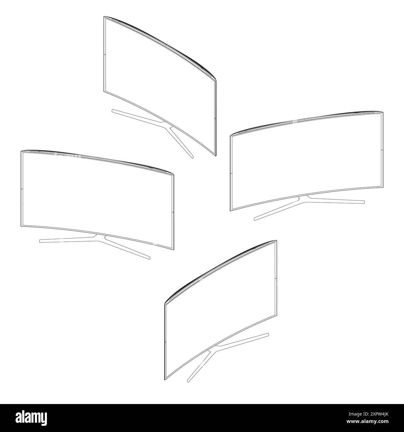 TV set contour vector illustration. Icon for design. Easily editable ...