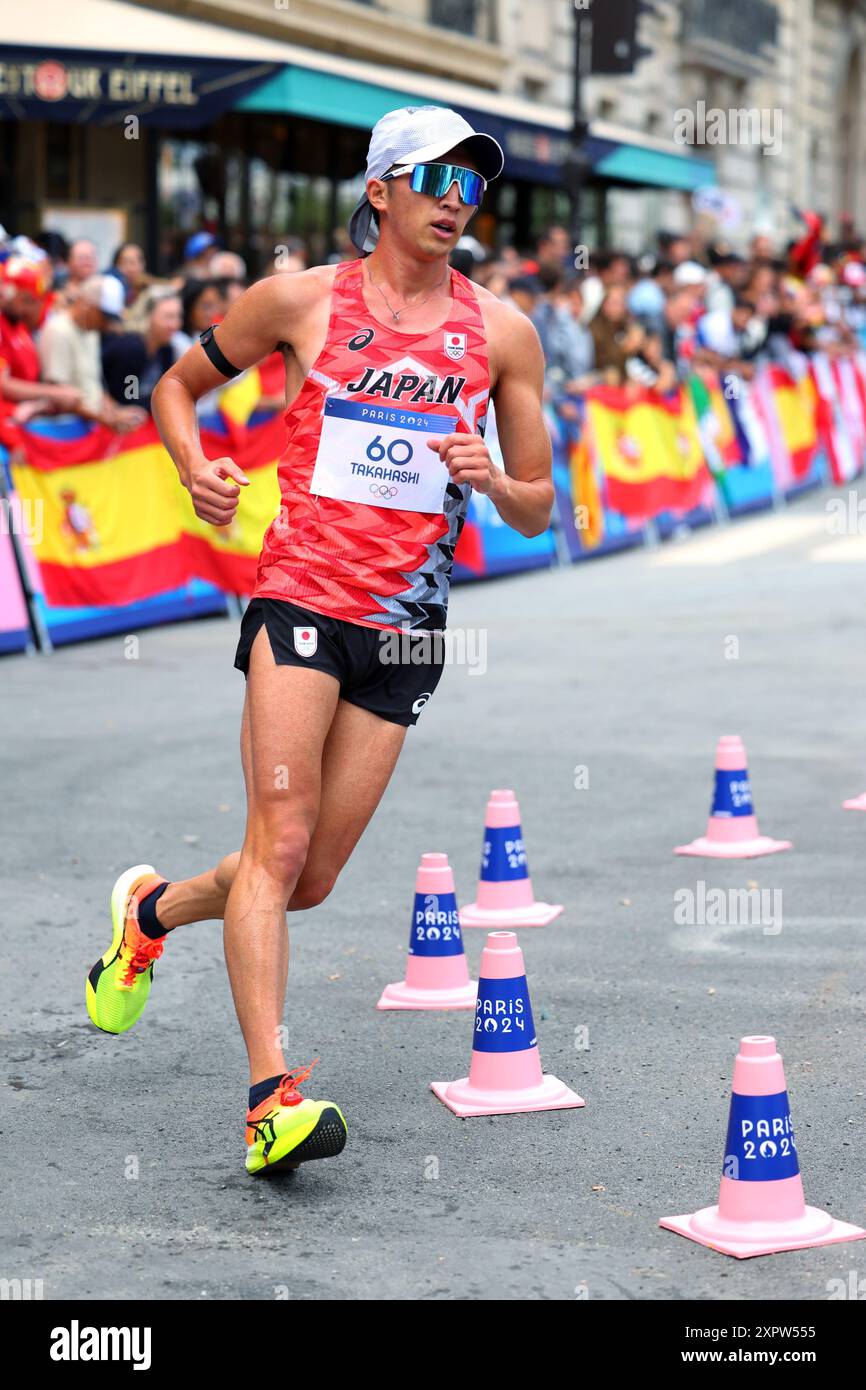 Paris, France. 7th Aug, 2024. Kazuki Takahashi (JPN) Race Walk : Mixed ...