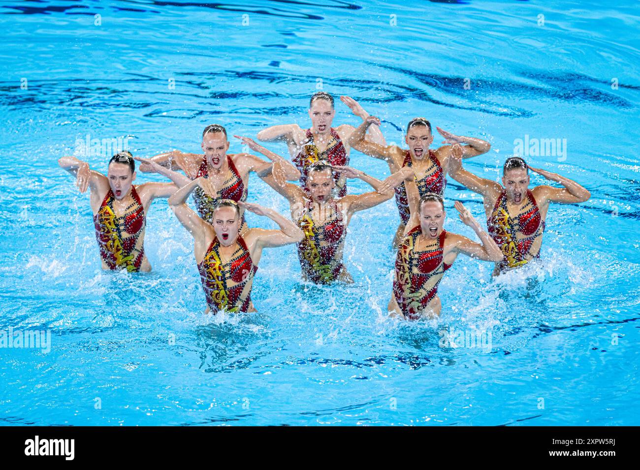 Paris, France. 07th Aug, 2024. Olympic Games, acrobatic routine in ...