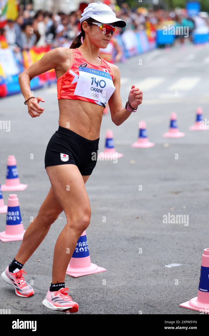 Paris, France. 7th Aug, 2024. Kumiko Okada (JPN) Race Walk : Mixed Walk ...