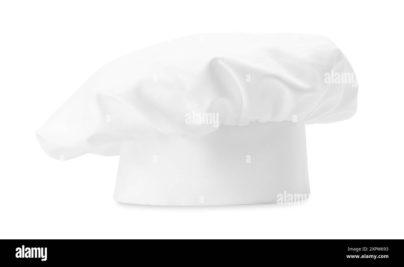 One new chef's toque isolated on white Stock Photo - Alamy