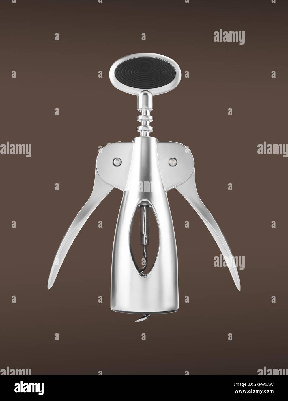 Winged corkscrew with rack and pinion mechanism on pale brown gradient ...