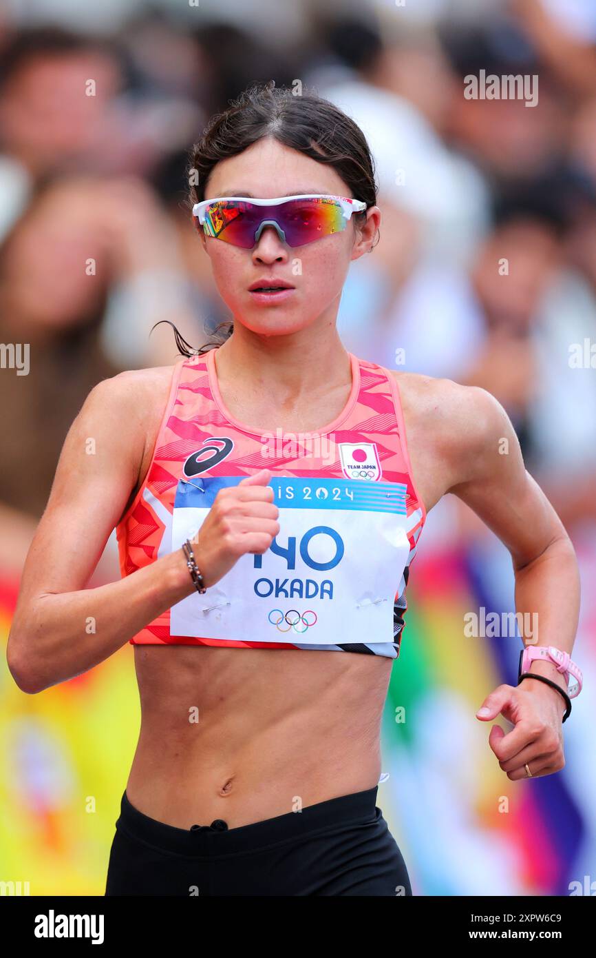 Paris, France. 7th Aug, 2024. Kumiko Okada (JPN) Race Walk : Mixed Walk ...