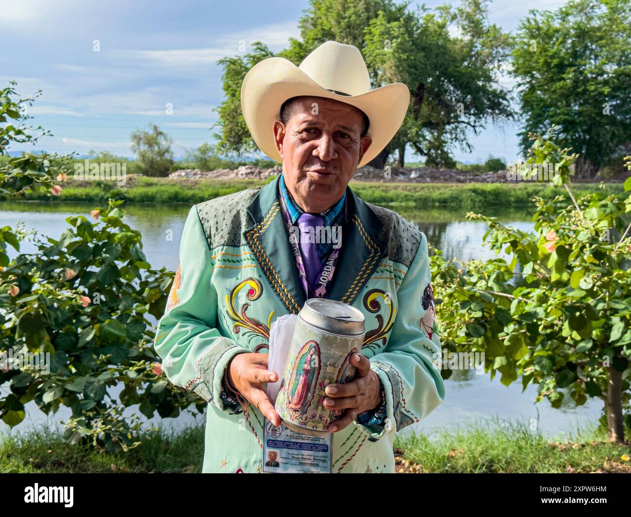 Jhon Smith Noriega poses for a portrait next to the upper canal at ...