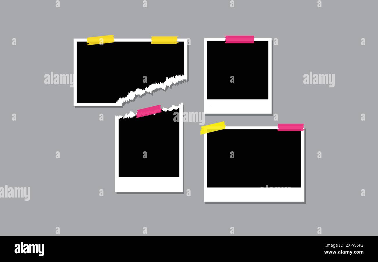 collage photo frames flat design Stock Vector Image & Art - Alamy