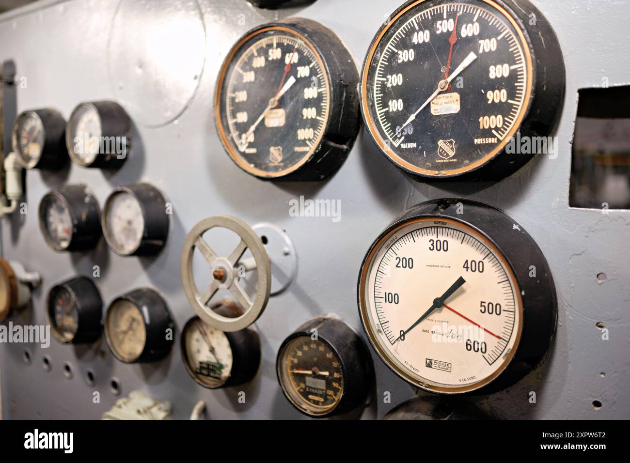 CHARLESTON, South Carolina — Dials, switches, and gauges inside the USS ...