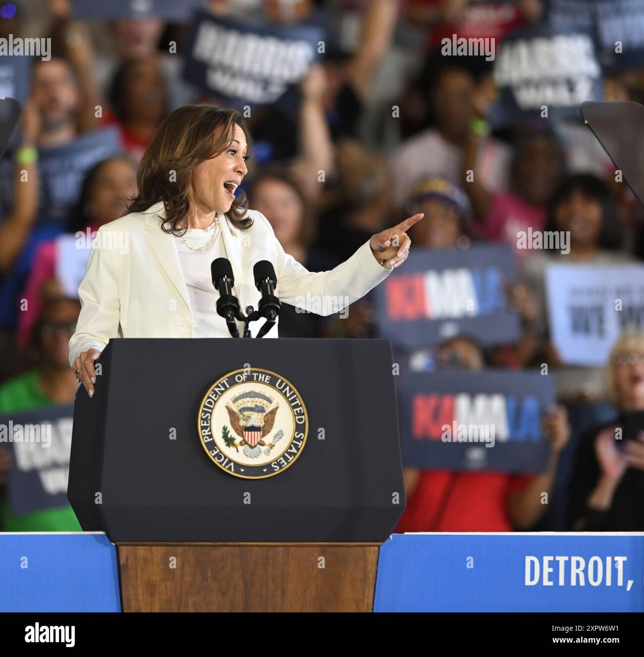 August 7, 2024, Detroit, Michigan, U.S: Vice President KAMALA HARRIS ...