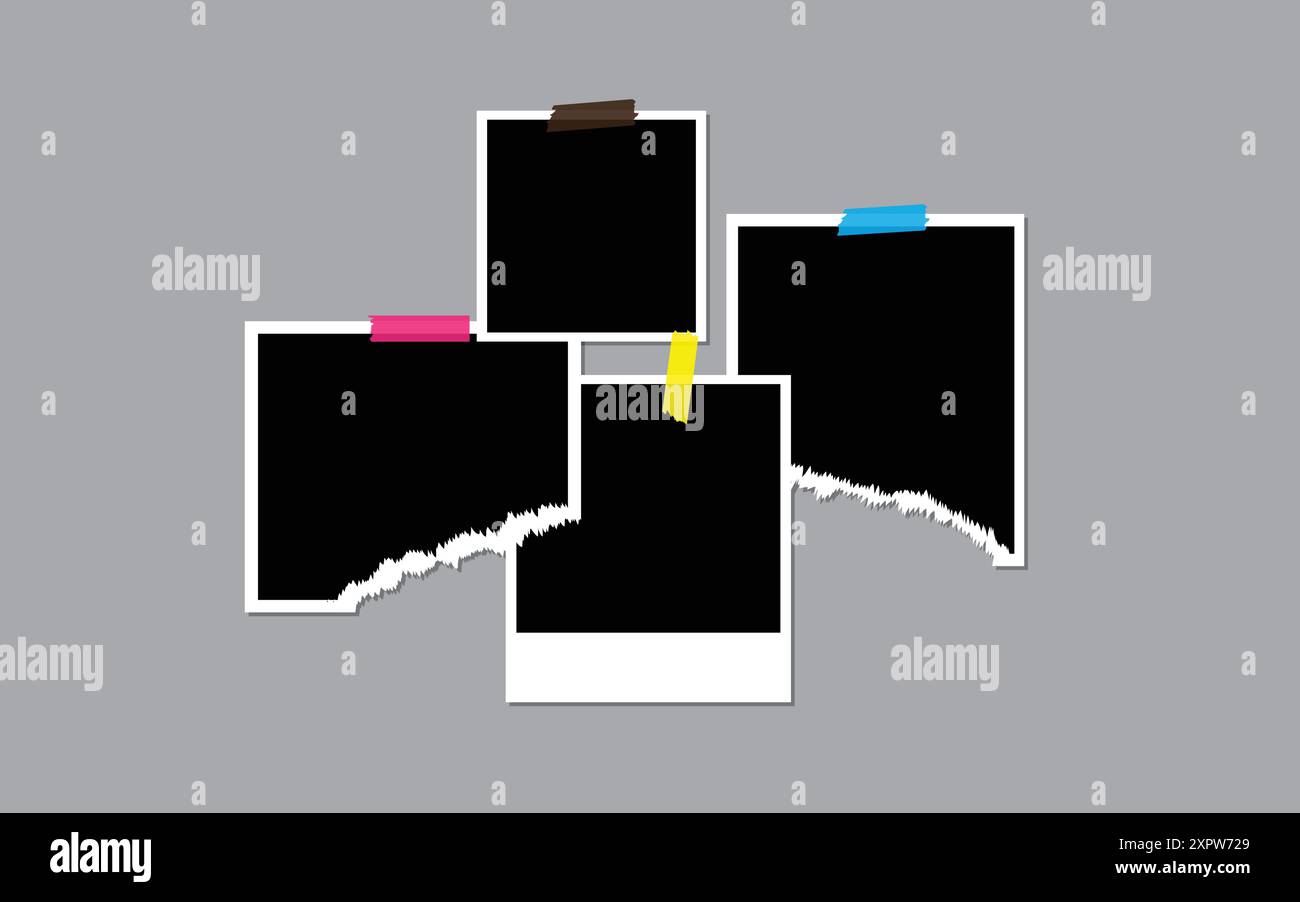collage photo frames flat design Stock Vector Image & Art - Alamy