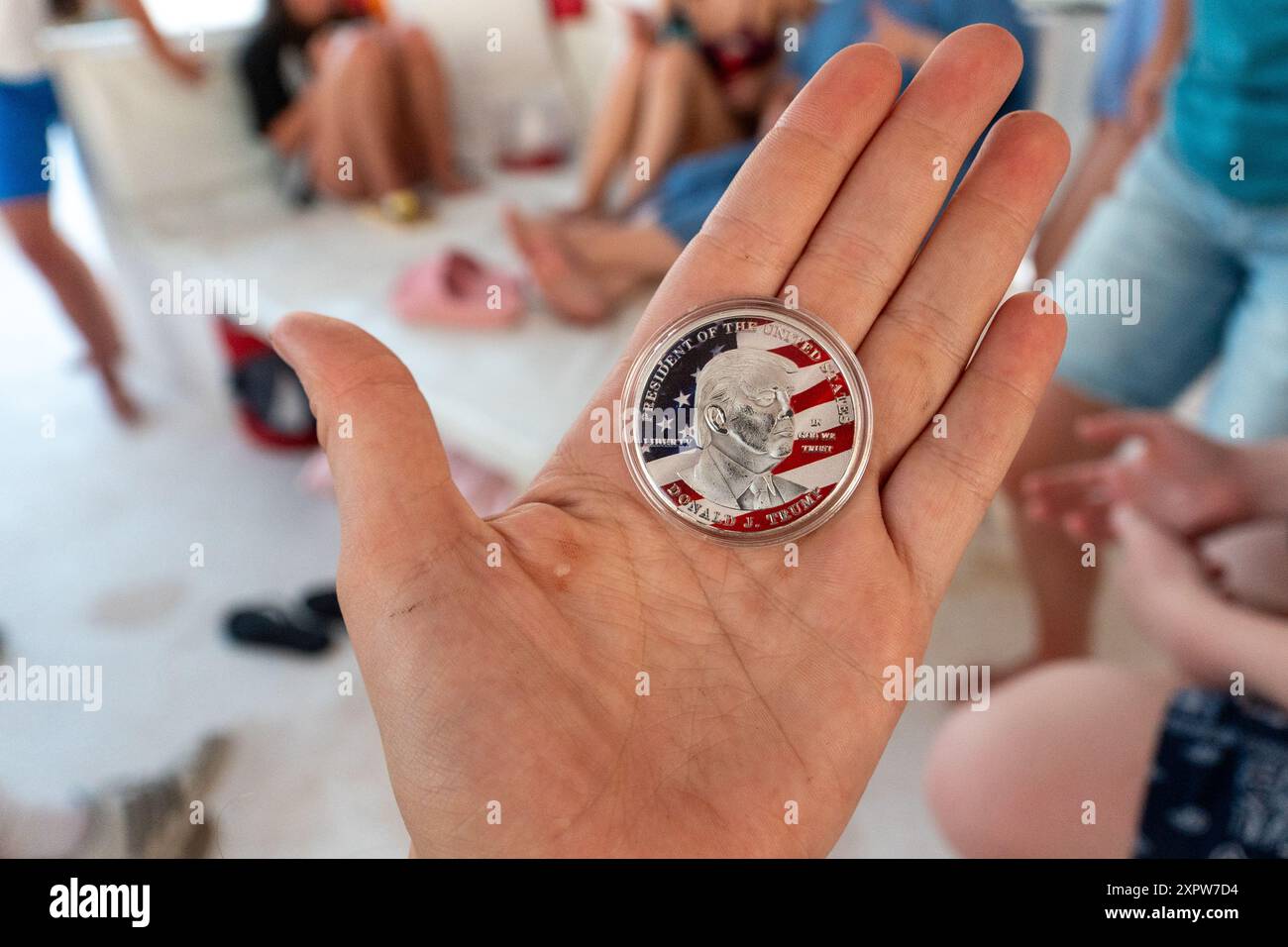 fake trump buck and coin Stock Photo - Alamy