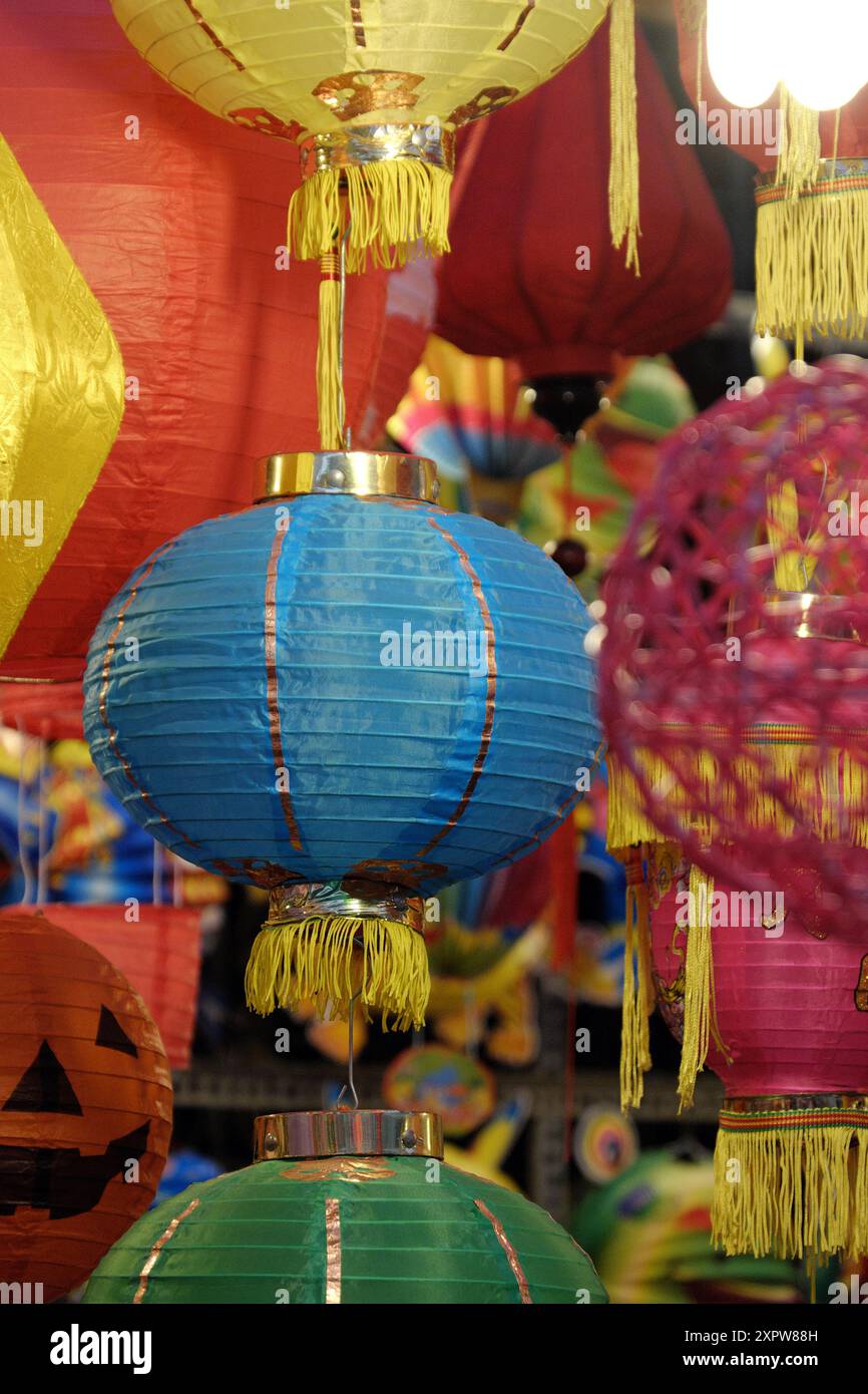colorful lanterns hanging for children holiday, Mid Autumn or Trung thu ...