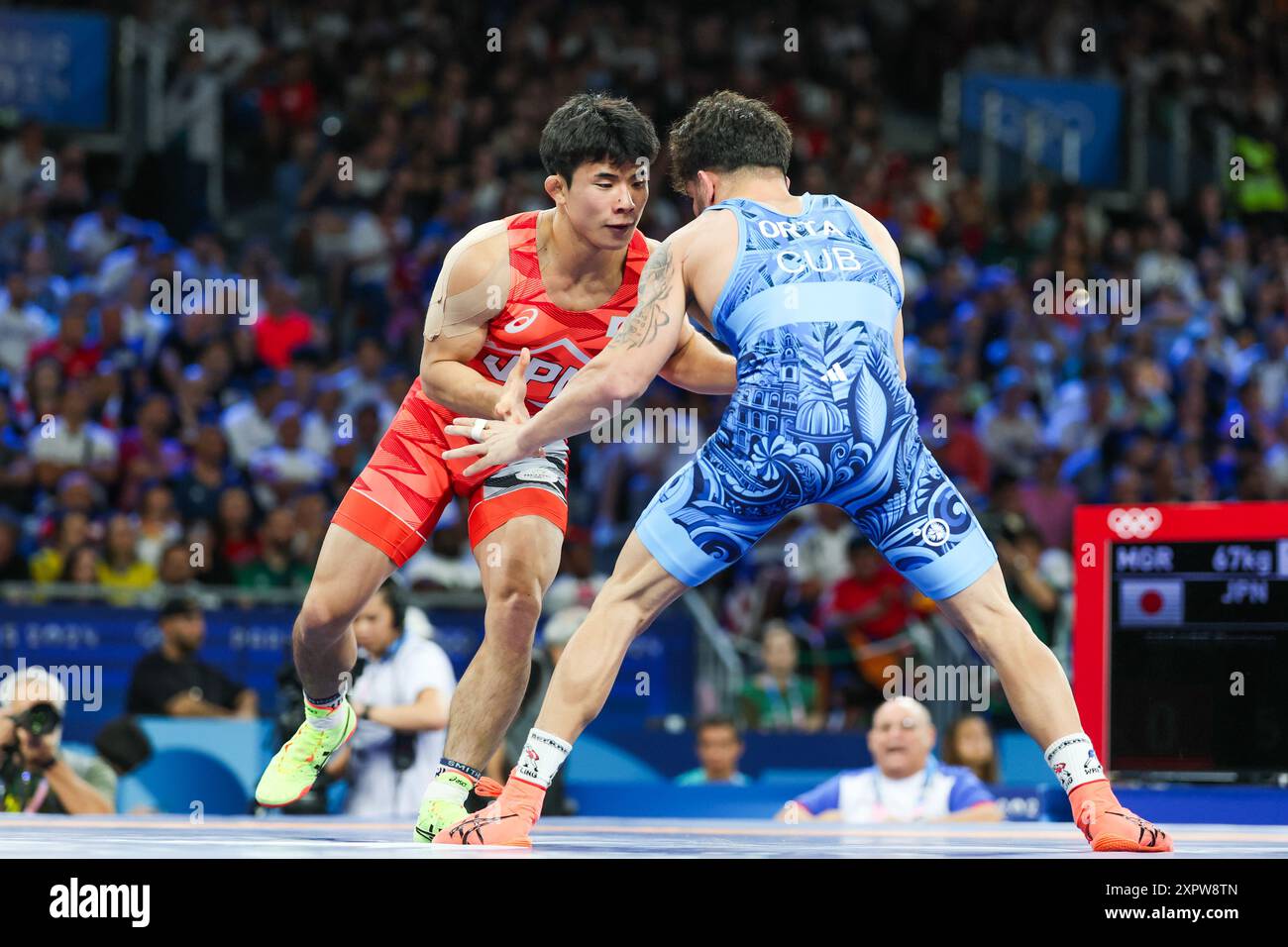 Kyotaro Sogabe, AUGUST 7, 2024 - Wrestling : Men's Greco-Roman 67kg, 1/ ...