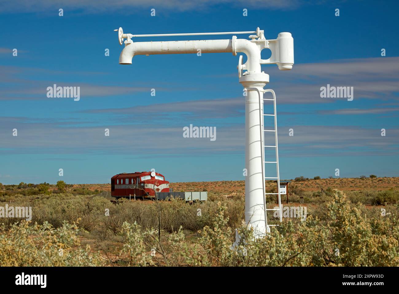 Water standpipe and Old Ghan Train, Farina Railway Station, Farina ...