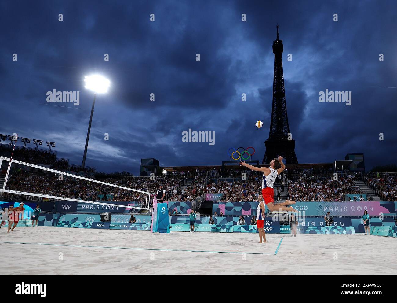 Beijing, France. 7th Aug, 2024. Anders Berntsen Mol of Norway serves ...