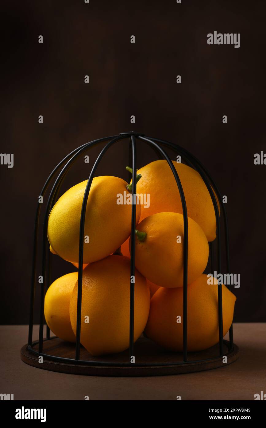 Lemon Cage Still Life Stock Photo - Alamy