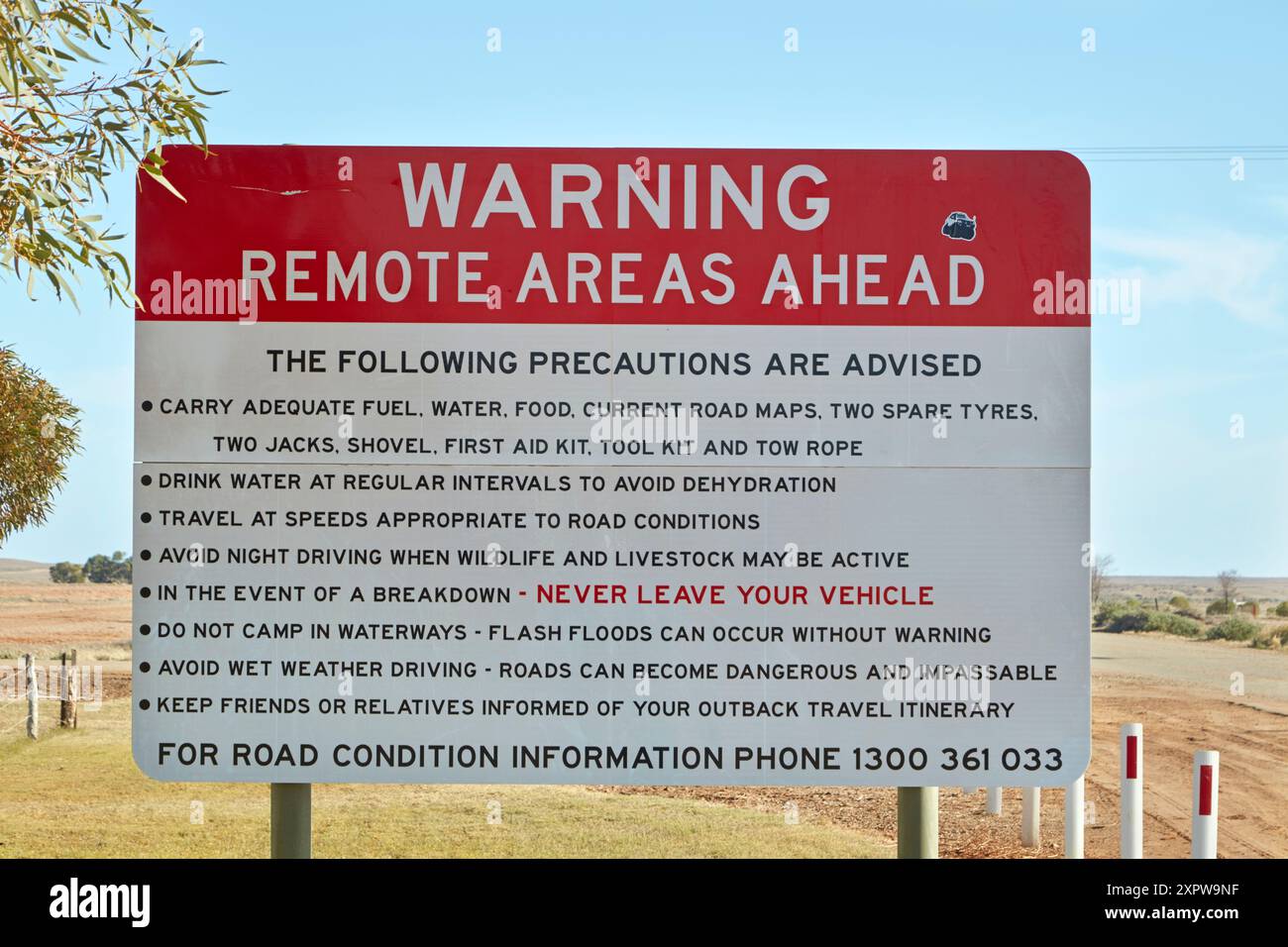 Warning sign on Oodnadatta Track, Marree, Outback, South Australia ...