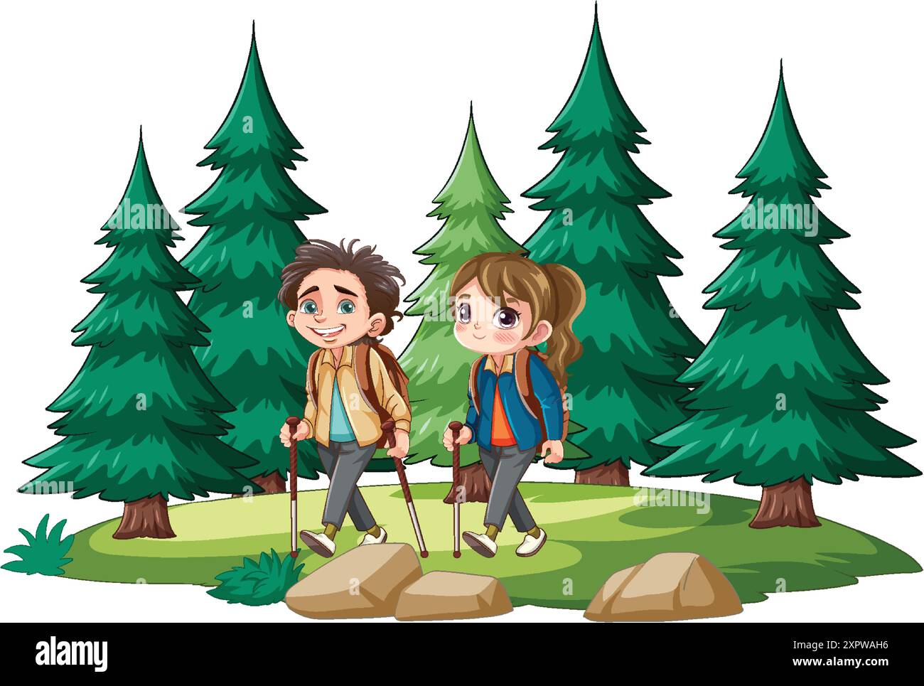 Trees walking hiking Stock Vector Images - Alamy