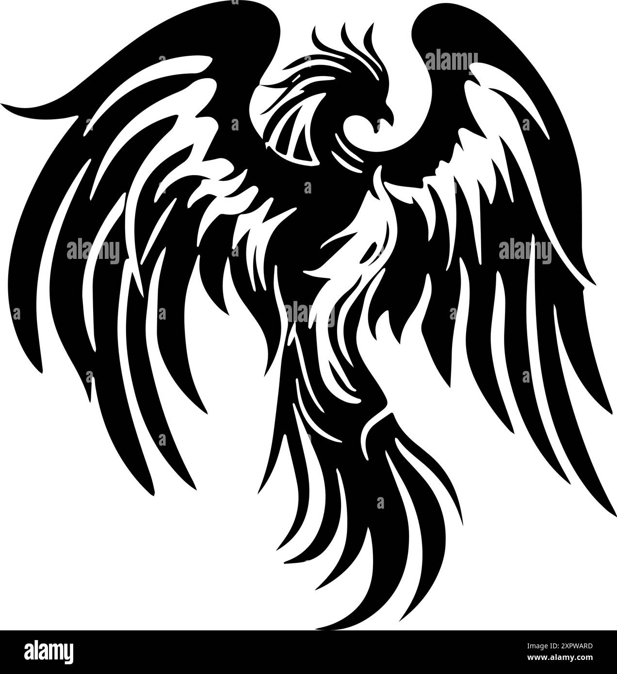 Majestic Phoenix Tattoo Design vector Stock Vector Image & Art - Alamy